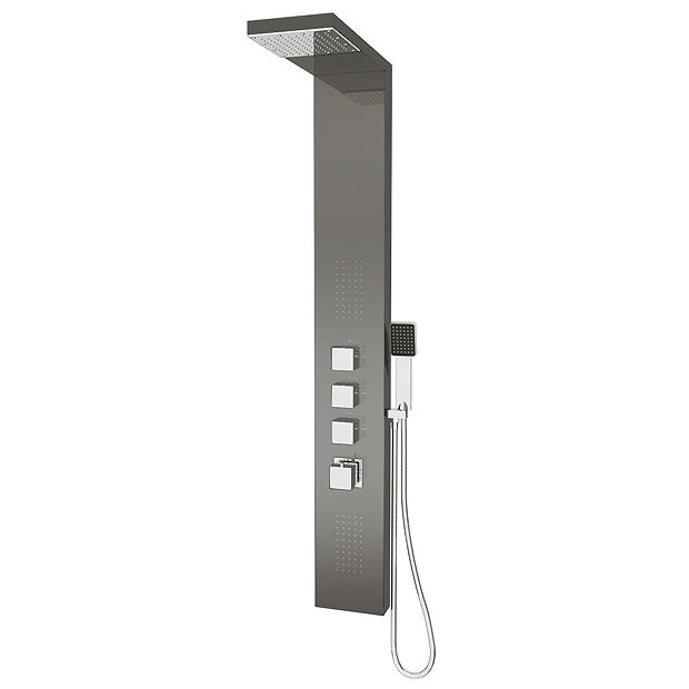Milan Modern Dark Chrome Tower Shower Panel | From Victorian Plumbing