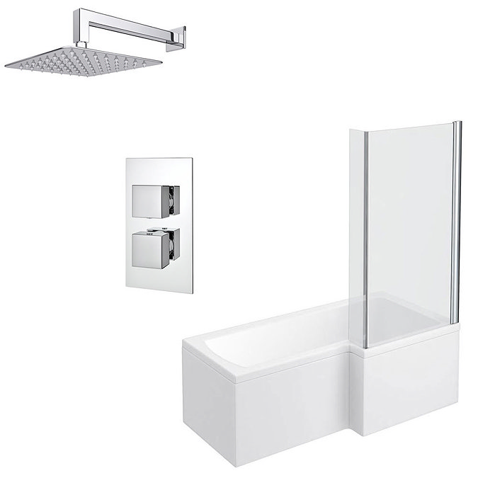 Milan Shower Bath + Concealed 1 Outlet Shower Pack (1700 L Shaped with ...