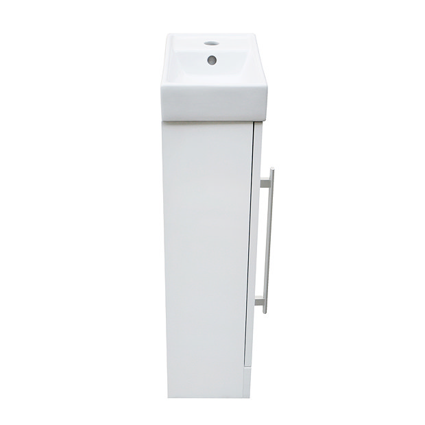 Milan Small Floor Standing PVC Vanity Basin Unit Gloss White (W400 x ...
