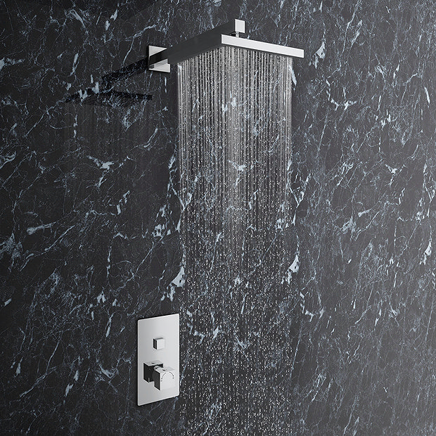 Milan Twin Modern Push-Button Concealed Shower Valve - Chrome ...
