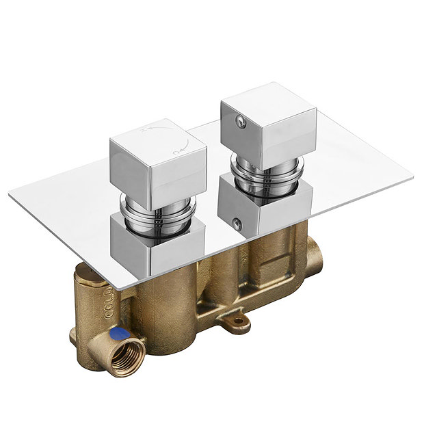 Milan Twin Square Concealed Shower Valve With Diverter | Online Now