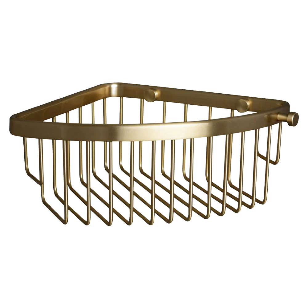 Miller Signature Corner Shower Basket - Brushed Brass