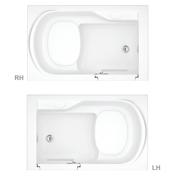 Milton Luxury Mini Walk In 1060mm Easy Access Deep Soak Bath inc. Front ...