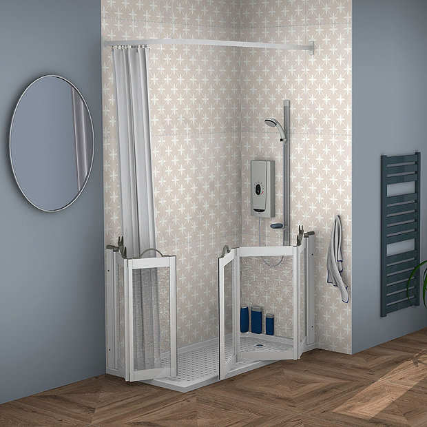 Milton White Corner Access Half Height Bi-Fold & Tri-Fold Shower Doors ...