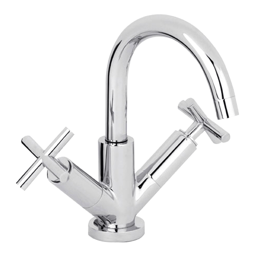 Minimalist Helix cross head Mono Basin Mixer with small spout at ...