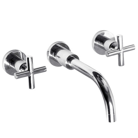 Minimalist Helix cross head Wall mounted basin mixer at Victorian ...
