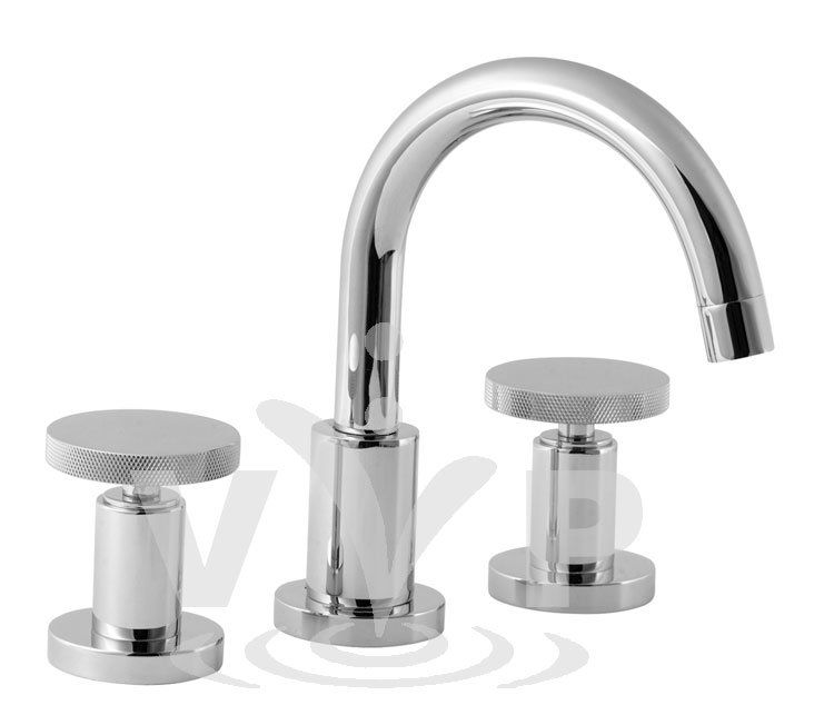 Minimalist Reno 3 tap hole basin mixer small spout at Victorian Plumbing UK