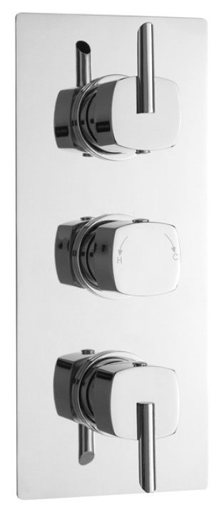 Rialto Concealed Thermostatic Triple Shower Valve with Square Plate at ...