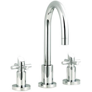 Minimalist Scope 3 tap hole deck mounted bath filler with swivel spout ...