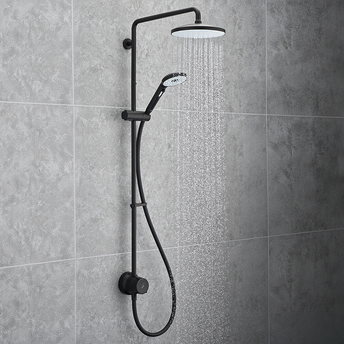 Mira Minimal Dual Outlet Thermostatic Shower Pack - Black | Victorian ...