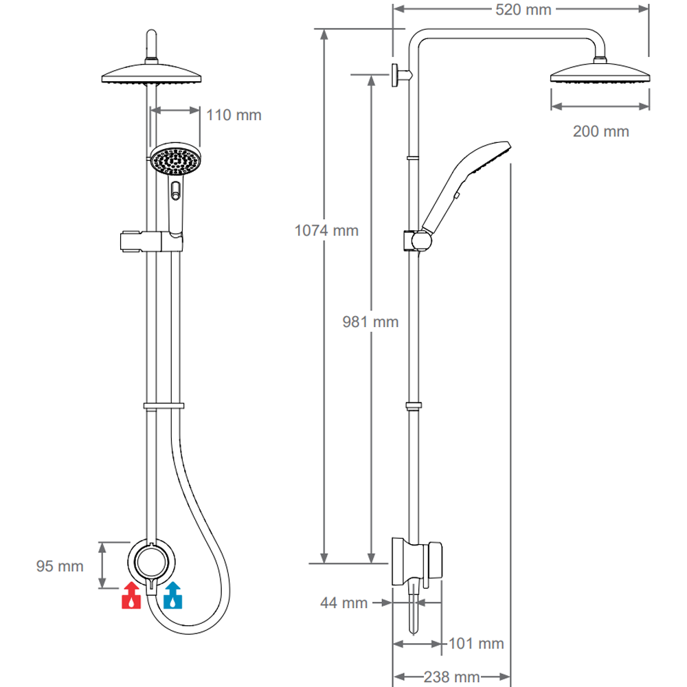 Mira Minimal Dual Outlet Thermostatic Shower Pack - Chrome | Victorian ...