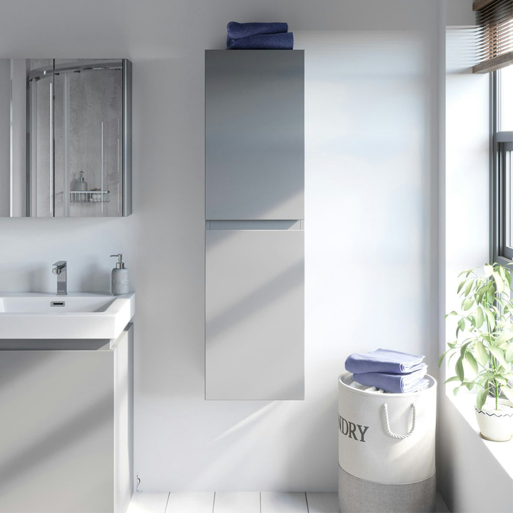 Mode Hardy 1400 x 350mm Slate Matt Grey Wall Hung Cabinet - Flat Packed
