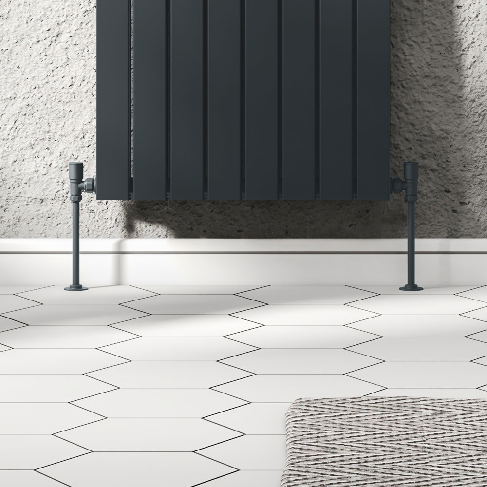 Anthracite Radiator Valves - Angled Valves | Victorian Plumbing