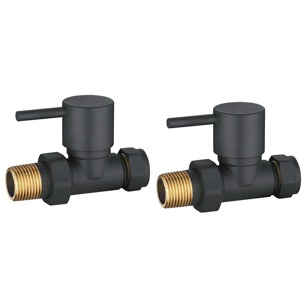 Arezzo Modern Anthracite Grey Straight Radiator Valves | Victorian ...