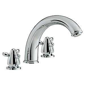 Modern Neptune 3 Tap Hole Deck Bath Mixer at Victorian Plumbing UK