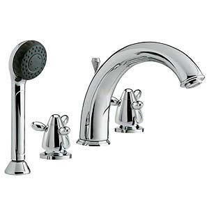 Modern Neptune 4 Tap Hole Deck Bath Mixer at Victorian Plumbing UK