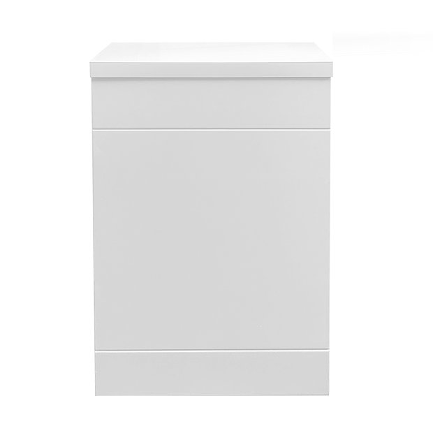Modern WC Unit Incl. Polymarble Worktop and Square Toilet (505mm Wide ...