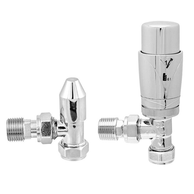 Modus Plus Chrome Angled Radiator Valve | From Victorian Plumbing