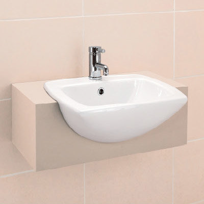 Monica 1 Tap Hole Semi Recessed Ceramic Basin - 231351 at Victorian ...