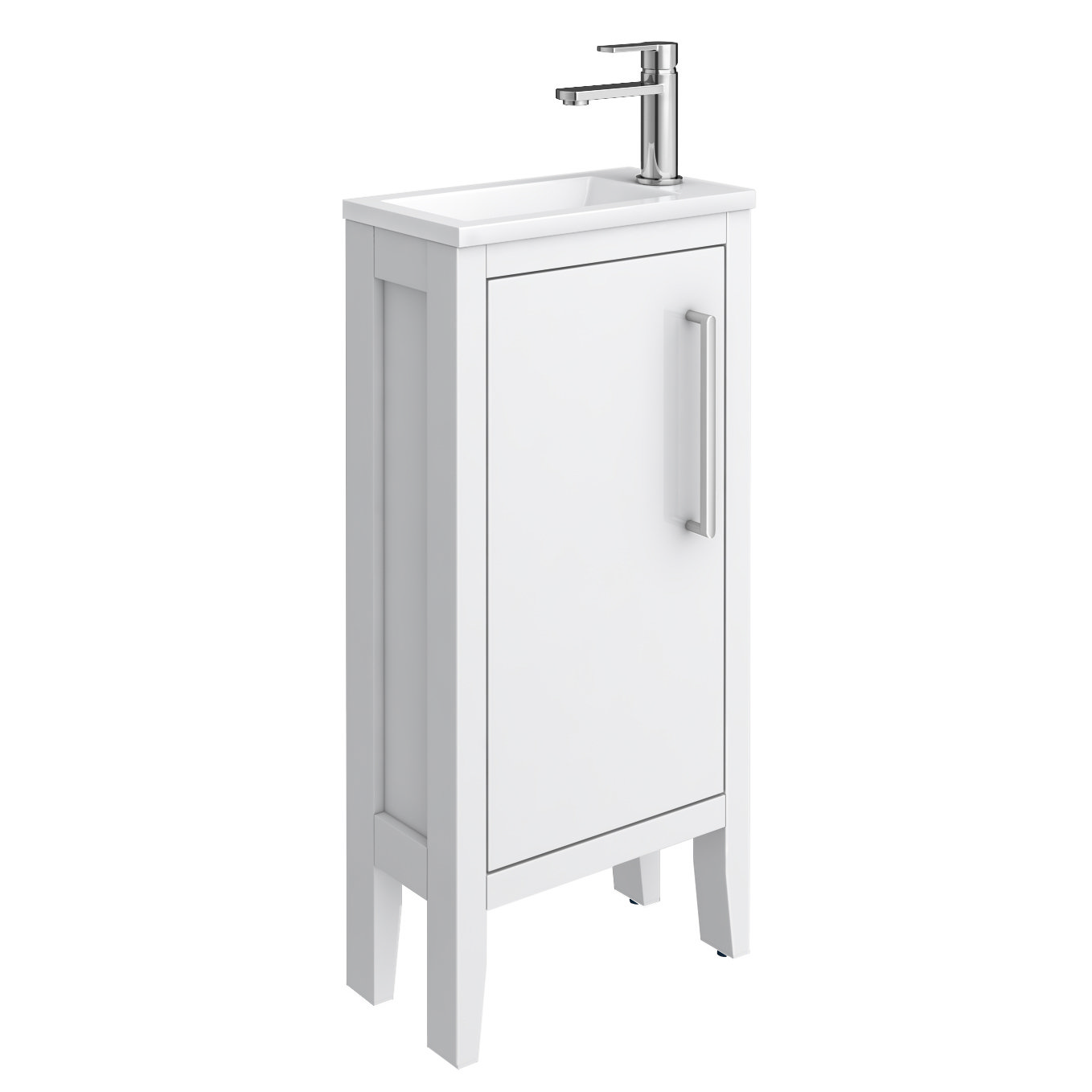 Montrose 400mm White Cloakroom Vanity Unit with Chrome Handle ...
