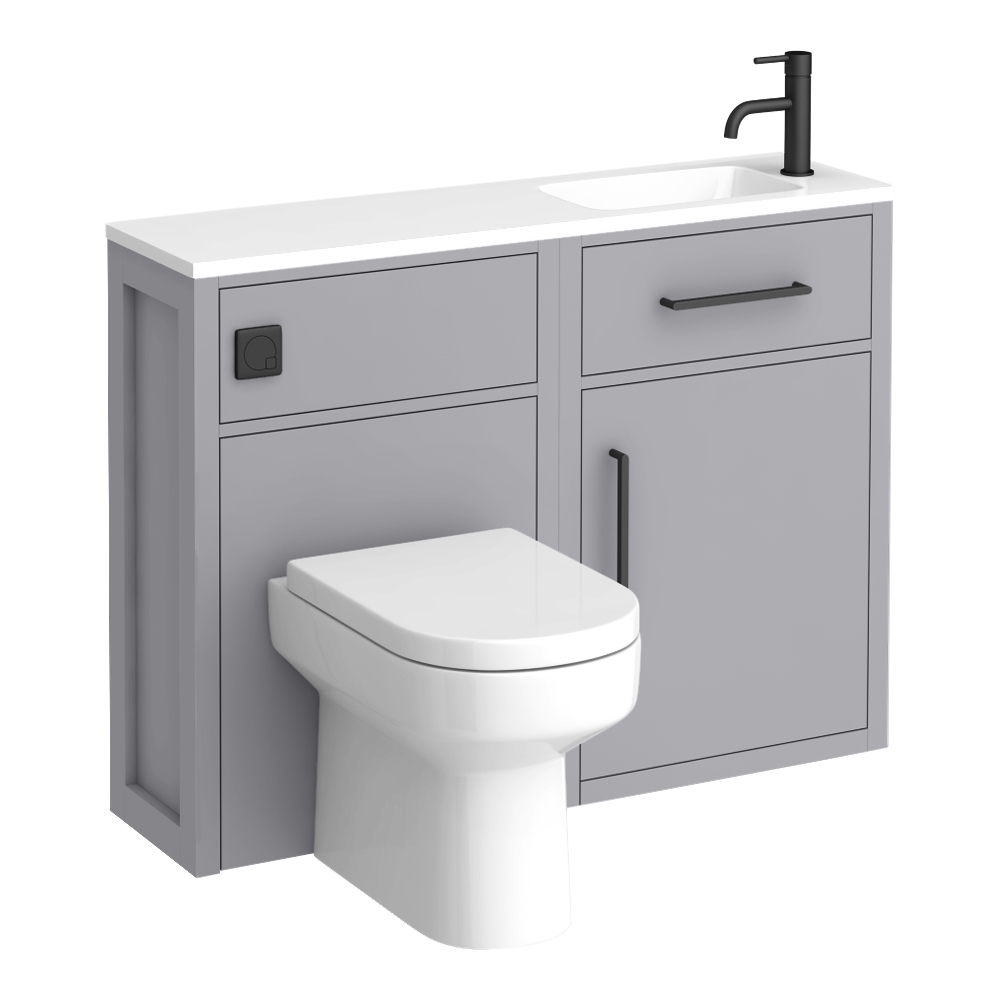 Montrose Dove Grey Combination Vanity and WC Unit with Matt Black ...