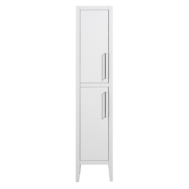 Montrose 1600mm Tall Storage Unit in Pure White with Chrome Handles