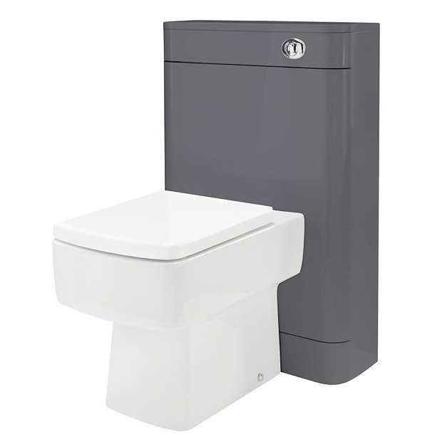 Monza BTW WC Unit With Square Pan | Gloss Grey | Victorian Plumbing