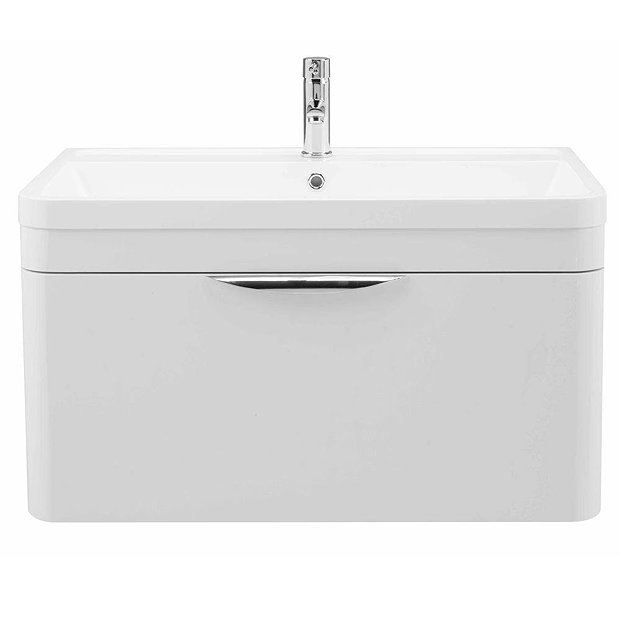 Monza Wall Hung 1 Drawer Vanity Unit w/ Basin W800 x D445mm at ...