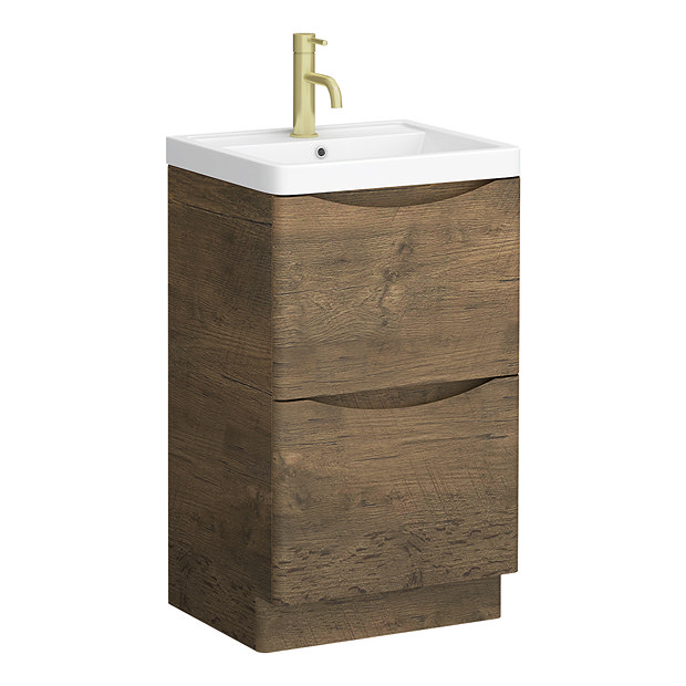 Monza Chestnut 500mm Wide Floor Standing Vanity Unit | Victorian ...