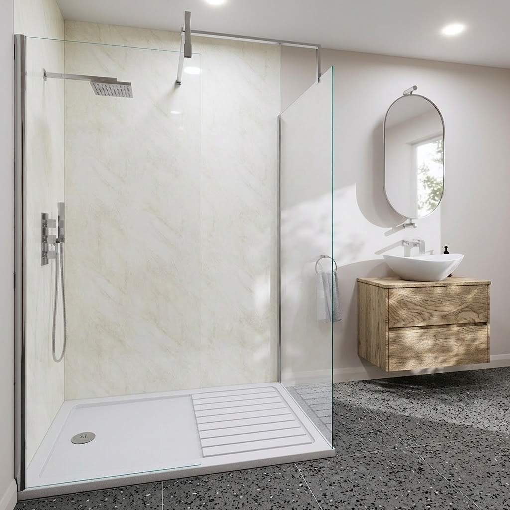 Monza Gloss Pergamon Marble PVC Shower Wall Panel 2400 x 1000mm ...