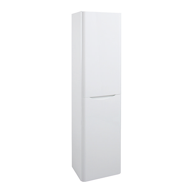 Monza Gloss White Tall Wall Hung Storage Unit - 1500mm High