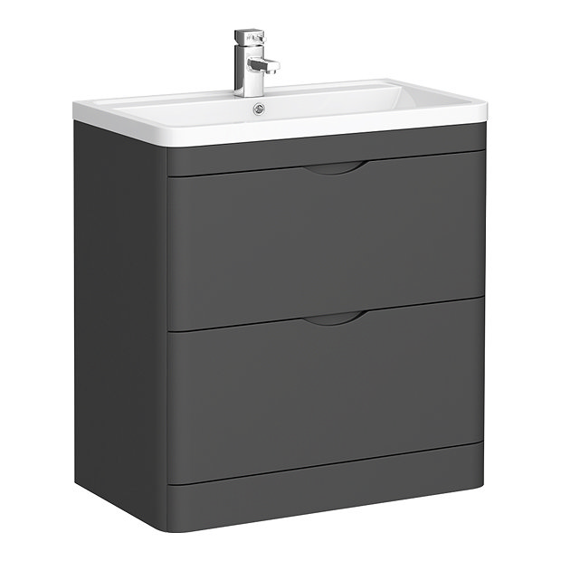 Monza Grey 800mm Floor Standing Vanity Unit (Depth 450mm)
