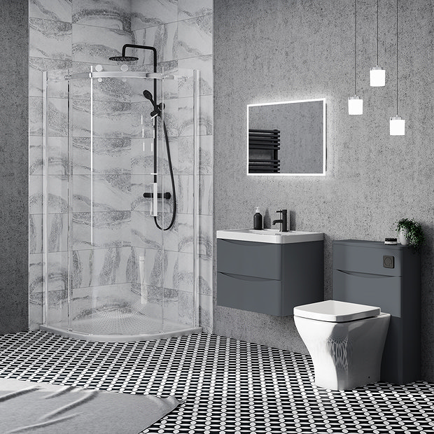 Monza Matt Grey 500mm Wide WC Unit (Depth 200mm)