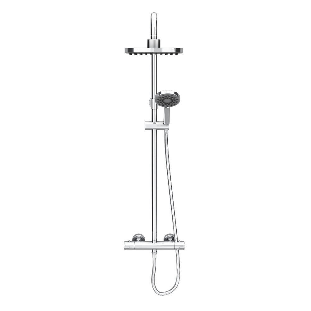Monza Modern Round Thermostatic Shower - Chrome | Victorian Plumbing UK