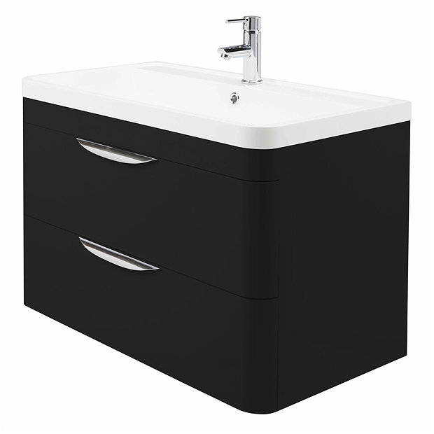 Monza Wall Hung 2 Drawer Vanity Unit with Basin W800 x D445mm - Matt ...