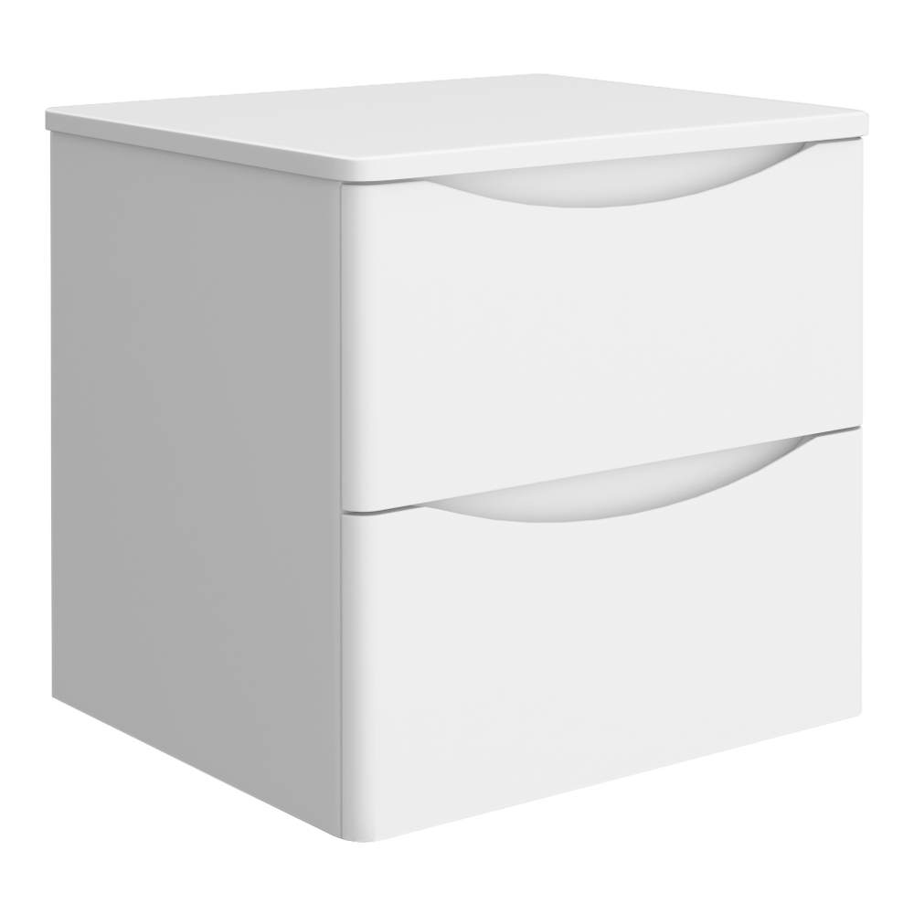 Monza Wall Hung Countertop Vanity Unit (500mm Wide - Gloss White ...