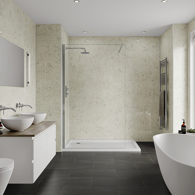 Multipanel Classic Grey Marble Bathroom Wall Panel