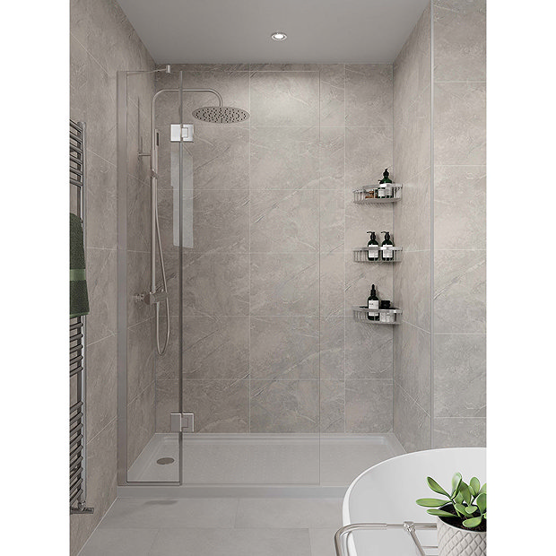 Multipanel Tile Effect Valmasino Marble H2400 x W598mm Bathroom Wall ...