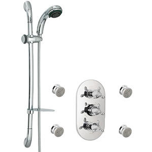 Neptune Triple Valve with Slider Rail & Body Jets at Victorian Plumbing UK