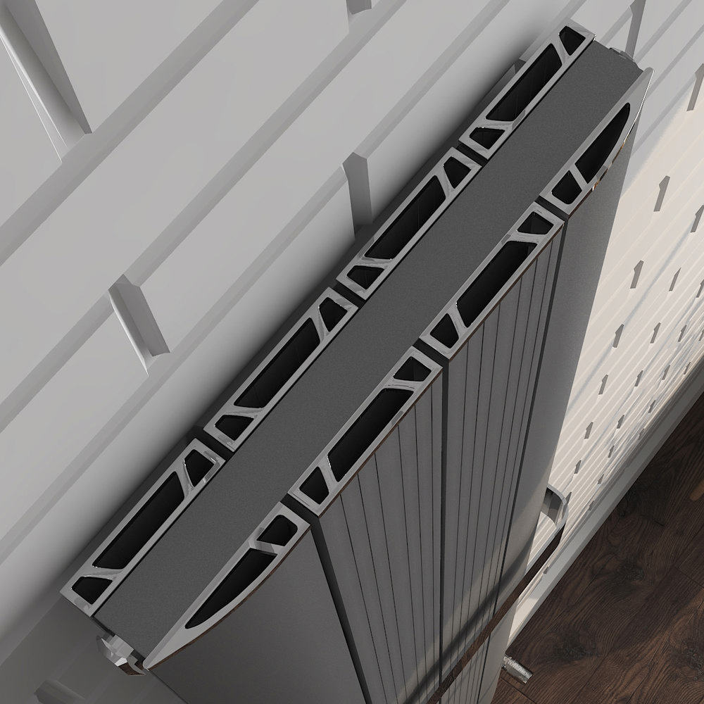 Nova Anthracite Vertical Double Panel Aluminium Radiator 1800 x 372mm ...