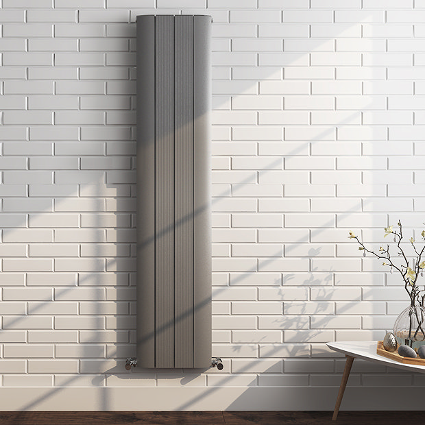 Nova Anthracite Vertical Double Panel Aluminium Radiator 1800 x 372mm ...