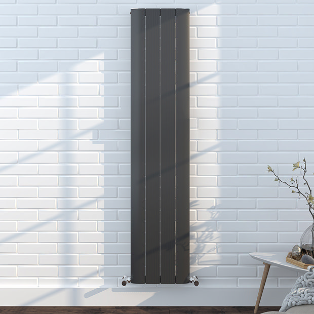 Nova Anthracite Vertical Single Panel Aluminium Radiator 1800 x 375mm ...