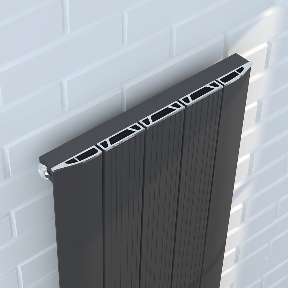 Nova Anthracite Vertical Single Panel Aluminium Radiator 1800 x 470mm ...