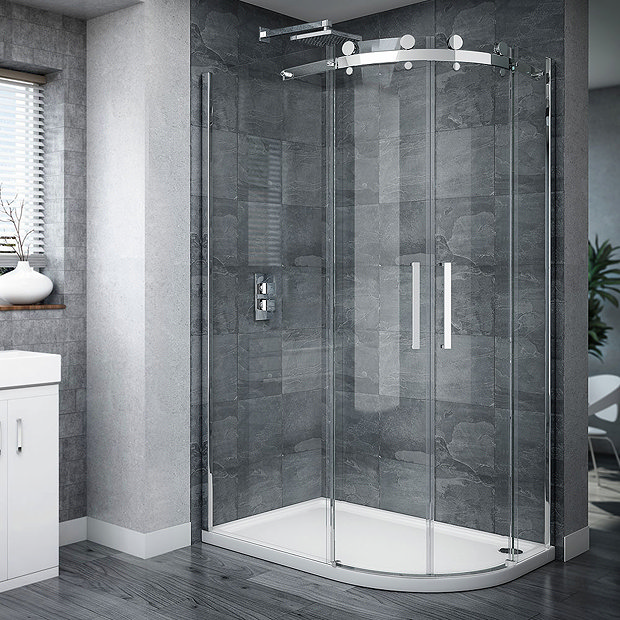 Frameless Offset Quadrant Shower Enclosure