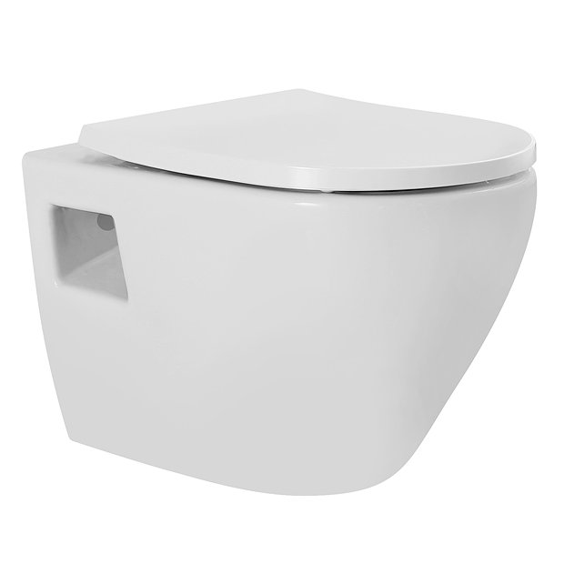 Nova Rimless Wall Hung Pan with Soft Close Seat | Victorian Plumbing UK