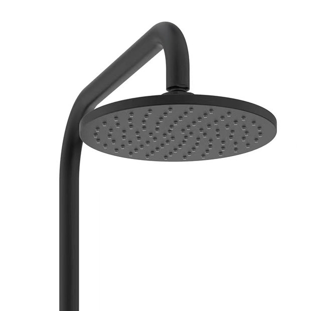 Nova Round Thermostatic Shower Kit with Spout Matt Black | Victorian ...
