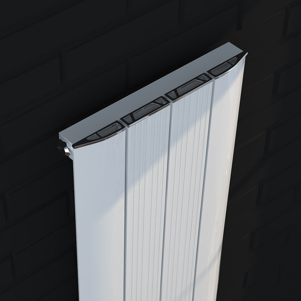 Nova White Vertical Single Panel Aluminium Radiator 1800 x 375mm (4 ...