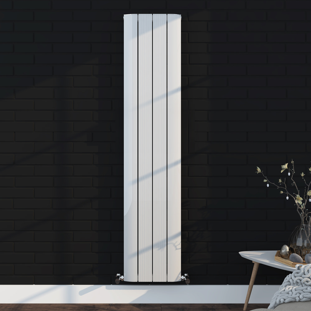 Nova White Vertical Single Panel Aluminium Radiator 1800 x 375mm (4 ...
