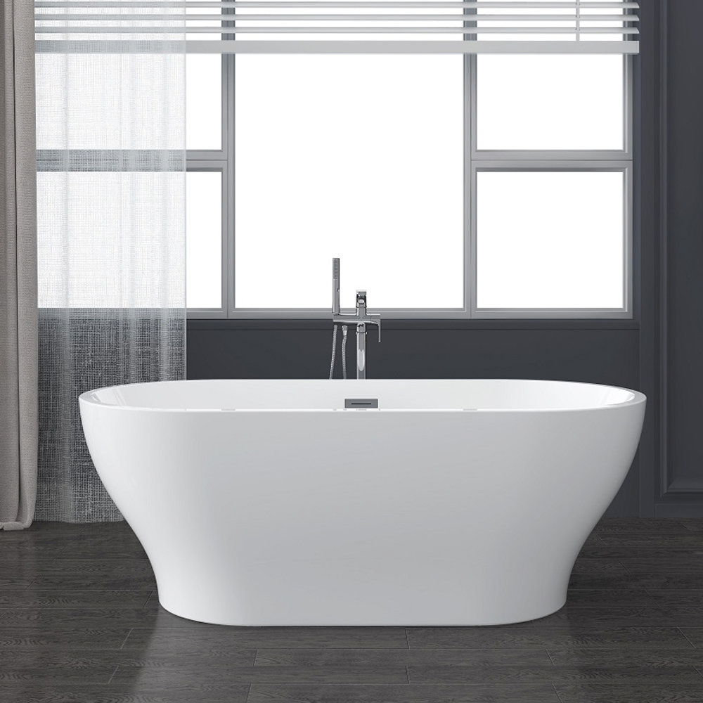 Novus 1700 x 805 Double Ended Freestanding Bath with Chrome Waste ...