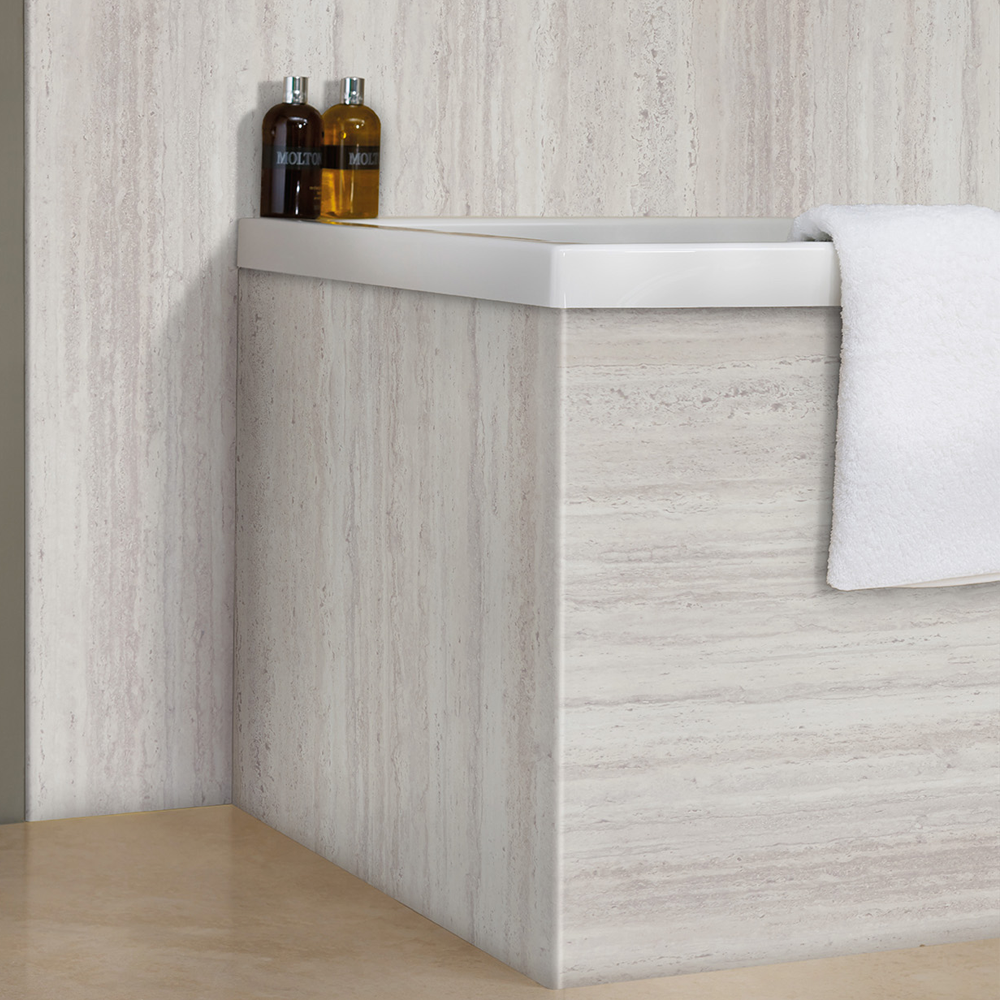 Nuance Platinum Travertine Riven 2.42M Bathroom Wall Panel - Tongue ...